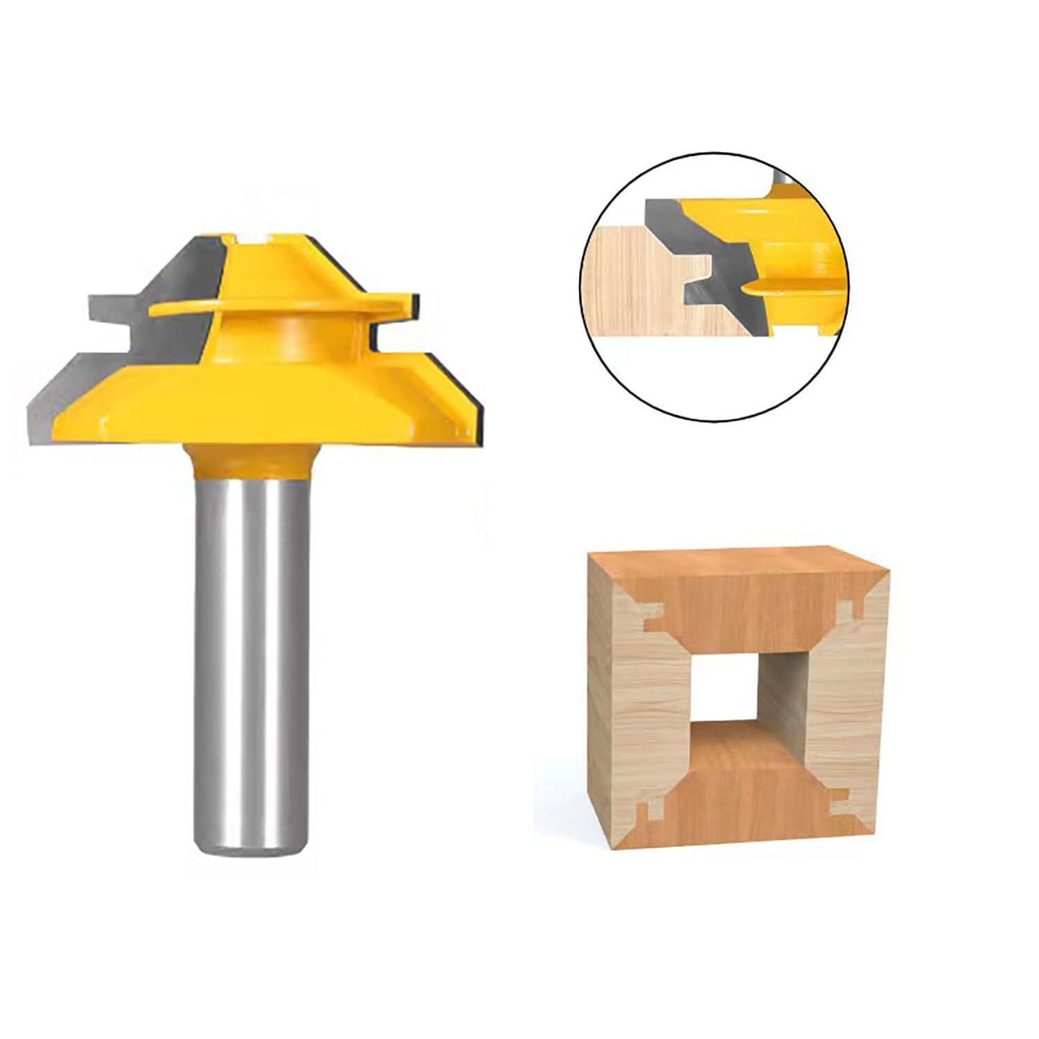 45 Degree Lock Miter Router Bit 3-Piece Set, for 31/64", 3/4"，1 ...