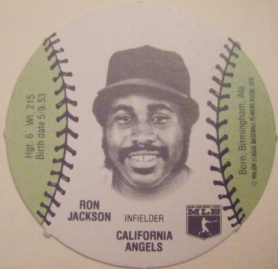 RON JACKSON RARE 1977 BURGER CHEF ANGELS TWINS baseball card disc ...
