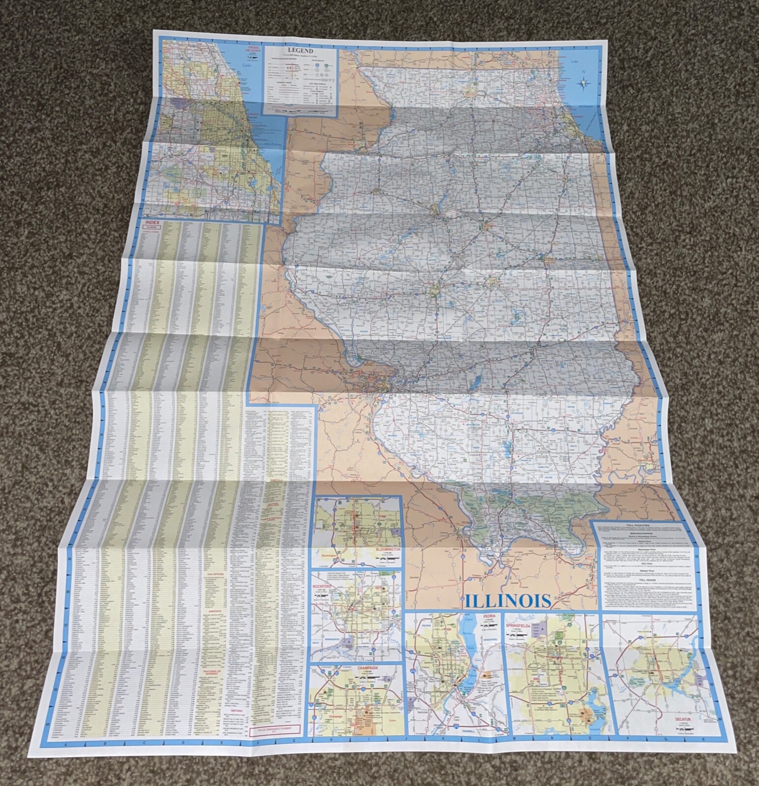 2009 Edition AAA Illinois Indiana Official Highway State Series Road ...