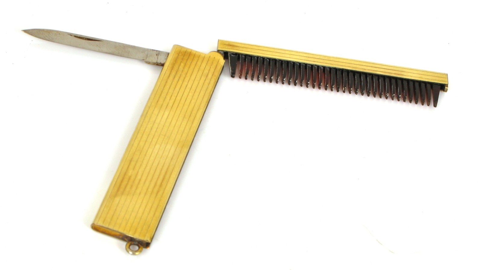 ANTIQUE JUERGENS ANDERSEN GOLD TONE MUSTACHE COMB FOB… - Gem