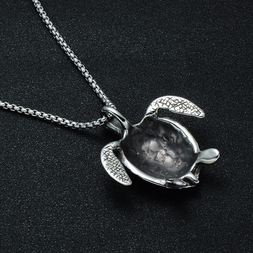 Stainless Steel Big Sea Turtle Pendant Necklace Jewelry Men's 24" Box ...