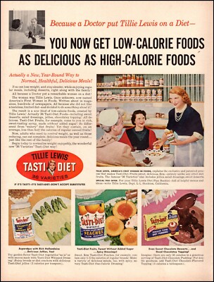 1950s vintage AD Tillie Lewis' TASTI DIET Low Cal Foods 36 ...