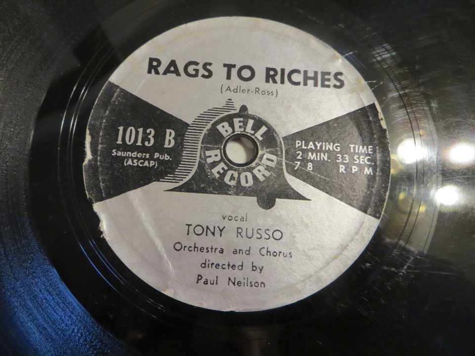 Tony Russo – Many Times/Rags To Riches - 7" 78RPM 1954 Bell - Pop | eBay