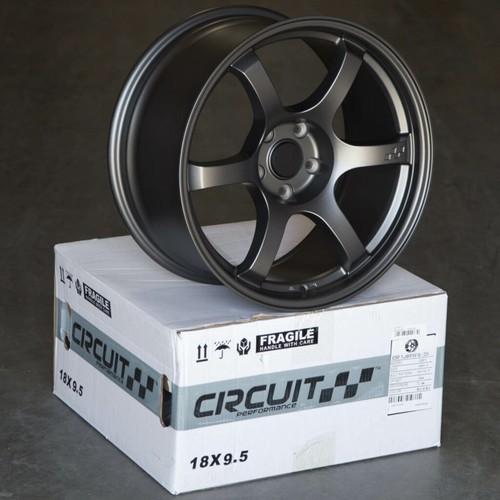 CIRCUIT CSF1 18x9.5 5x120 +25mm MATTE GUNMETAL WHEELS SPUN FORGED SET 4 ...