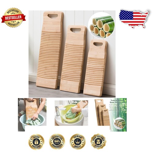 Natural Bamboo Scrub Board - Large Size 23.6 x 7.9 Inches, Eco-Friendly ...