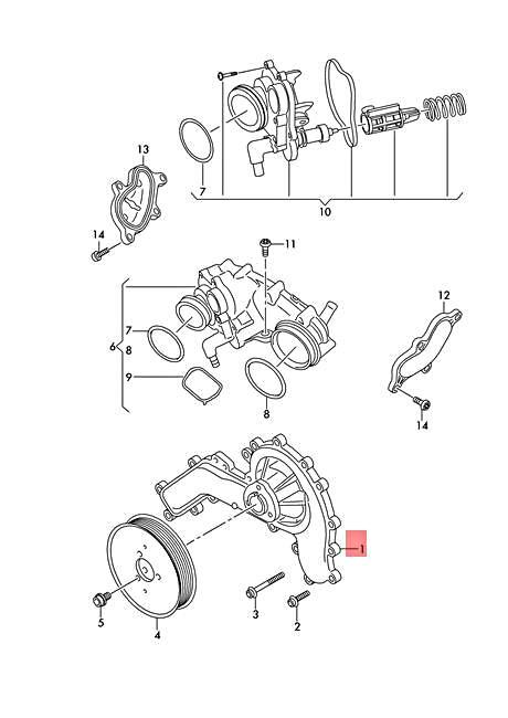 Genuine AUDI A4 Avant S4 Coolant Pump With Glued In Sealing Ring ...