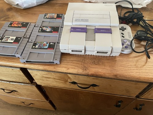 Super Nintendo SNES Console with 5 Games(some Rare), Hook Ups And ...