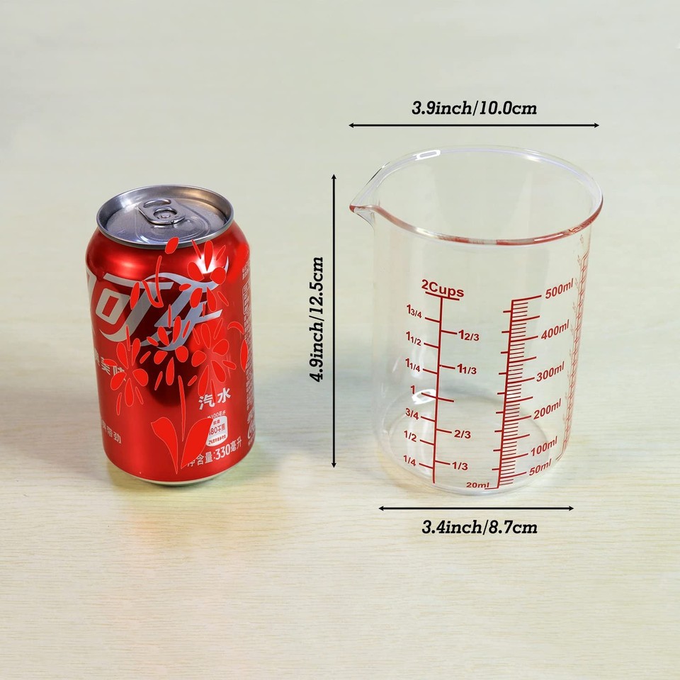 Borosilicate Glass Measuring Cup 500 ML - Easy to Read Kitchen Beaker | eBay