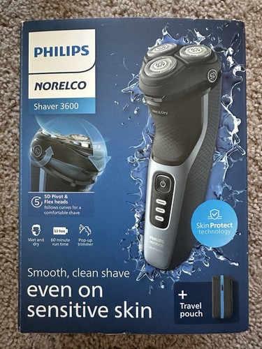 PHILIPS Norelco 3600 Wet or Dry Electric Shaver - S3243/91 Open Box New ...