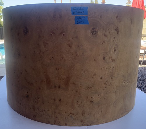 Gretsch Vintage Raw Walnut Burl 26" x 16" Unfinished Bass Drum Shell #1 ...