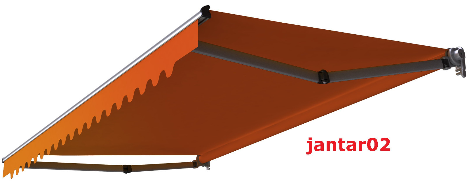 Terrassenmarkise nach Maß 320 x 260cm Acrylstoff Kurbel Volant Markise ...