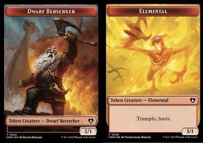 1x Dwarf Berserker (23) // Elemental (26) Token MTG Commander Masters ...