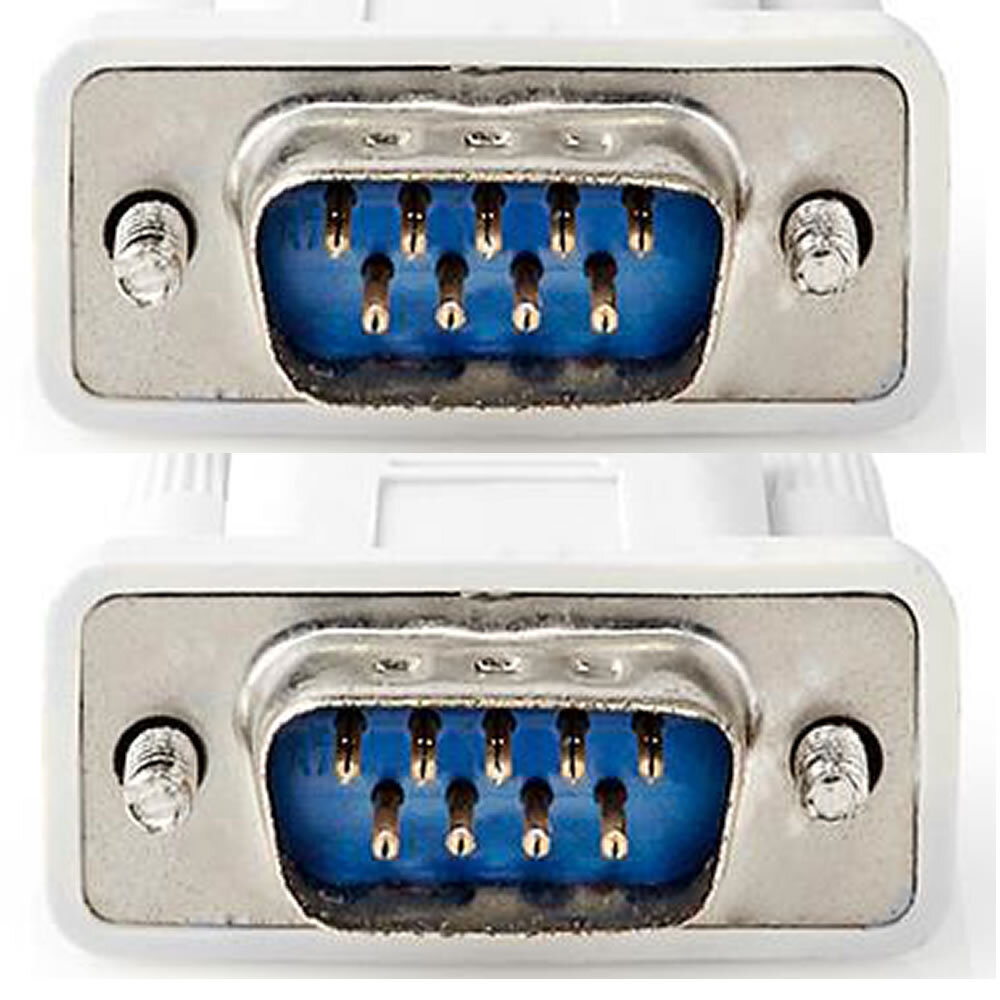 9 PIN MALE TO MALE RS232 STRAIGHT THROUGH SERIAL D-SUB CABLE DB9 LEAD ...