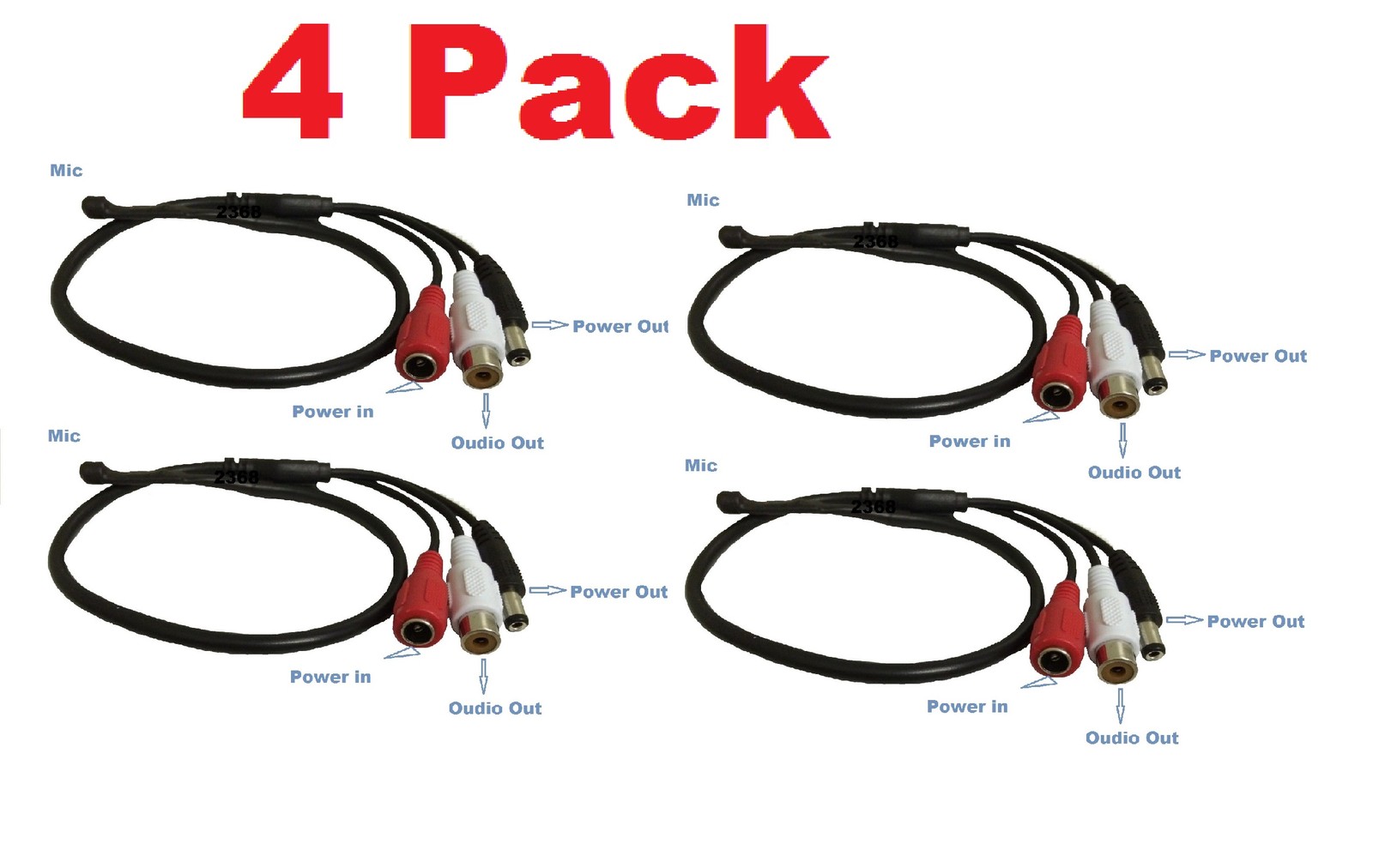 4 Pack Audio Mic Microphone for CCTV Security Camera | eBay