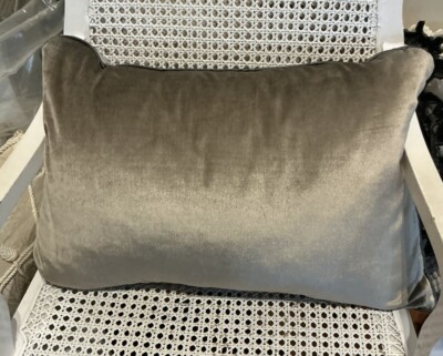 LAURA ASHLEY “PEWTER” CUSHION X 1-VELVETEEN-NEW-100% FEATHER INSERT-ZIP ...