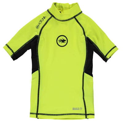 HOT TUNA Kids Rash Vest Top Swimming YELLOW SHORT SLEEVE Rashie High ...