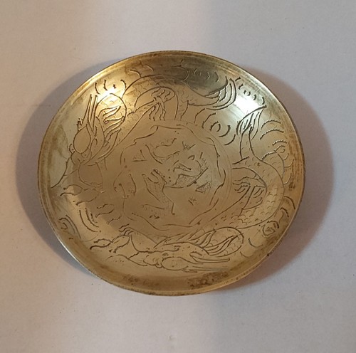 Great Vintage Antique Chinese Solid Brass Bowl Dragon Motif | eBay