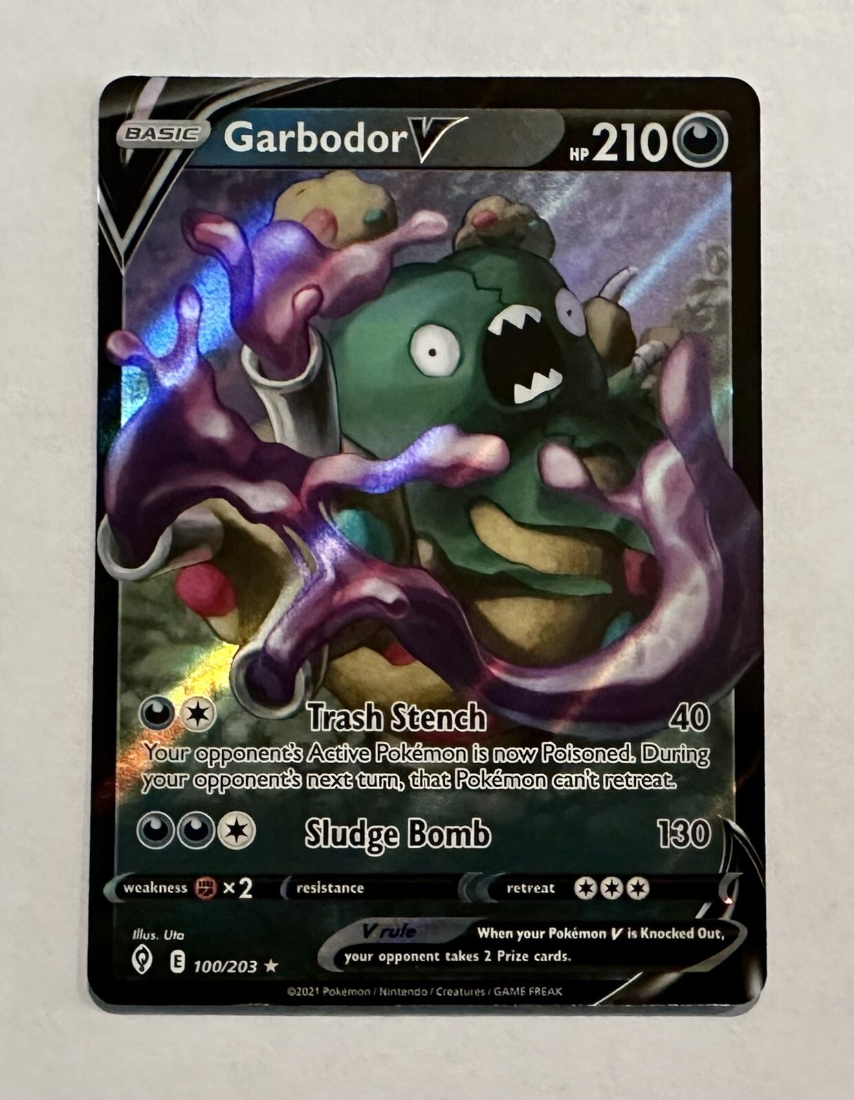 Pokémon TCG Garbodor V Evolving Skies 100/203 Holo Ultra Rare NM | eBay