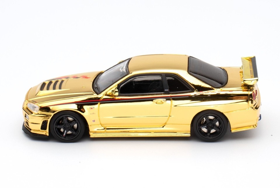 Inno64 1:64 Nissan GT-R R34 Nismo R-Tune Gold Chrome Hobby Expo CHINA ...