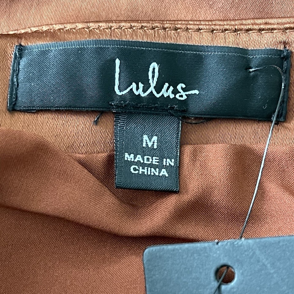 LULUS Rust Orange Mini Dress Women’s Medium Sleeveless Lined Dress NEW ...