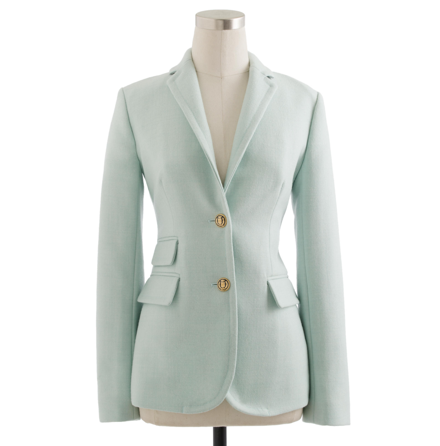 J Crew $250 'Hacking' Jacket Double Serge-Wool Mint Green Size 00 | eBay