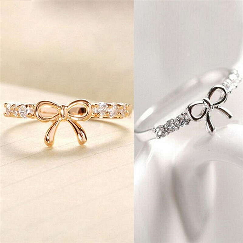 Hot Fashion Womens' Sexy Butterfly Jewelry Hot Simple Ladies Crystal Bow Ring*cg | eBay