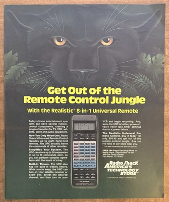 1990 Radio Shack Remote Control Jungle Realistic Universal 90s Print Ad ...