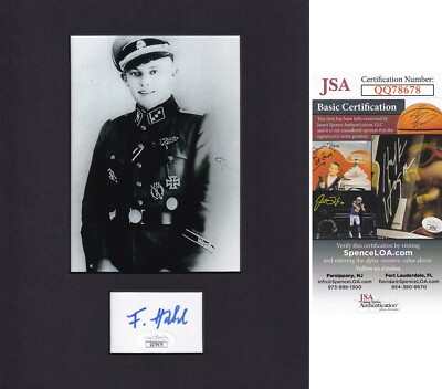 German WWII SS-Waffen Gold Cross Fritz Hahl JSA COA SIGNED CUT ...