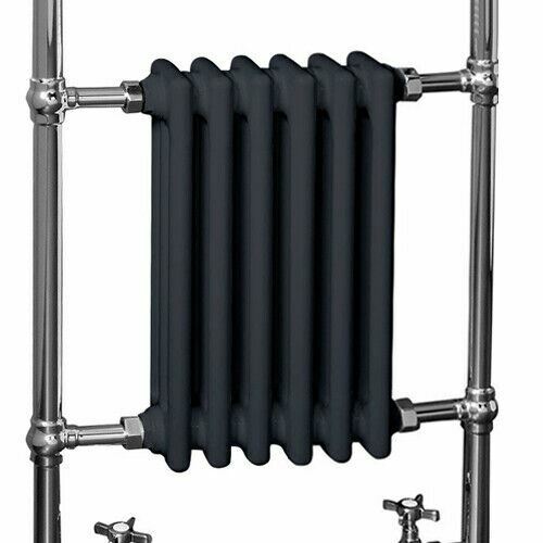 Traditional Victorian Heated Towel Rail 952 x 568mm Chrome & Grey Towel ...