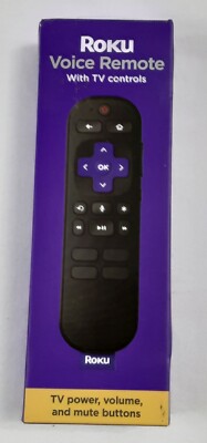 New, Black ROKU Voice Remote Control for Roku Players & TV, Model RCA1R ...