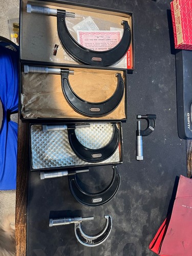Starrett Micrometer Cat# 436P 5", 4" 3", 1-2" Thousandths (.001") *LOT ...