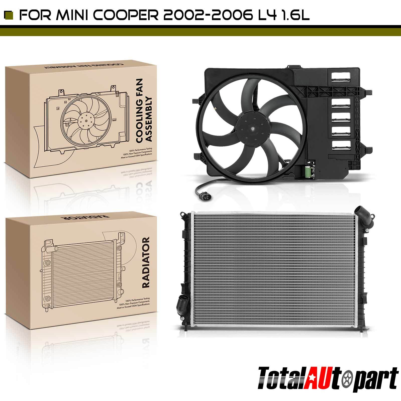 Radiator & Cooling Fan Assembly Kit for Mini Cooper 2002-2006 1.6L ...
