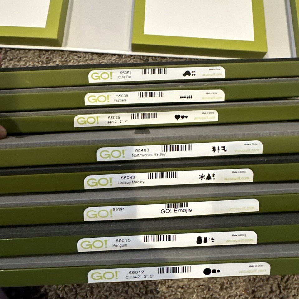 Accuquilt GO Die Lot. Set Of 8 Dies With Storage Box. | eBay