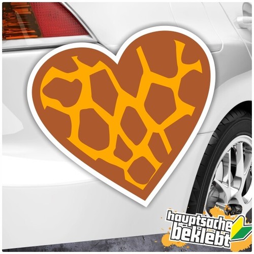 Cœur - Heart Love Girafe Fourrure IN 4 Tailles Autocollant Multicolore ...