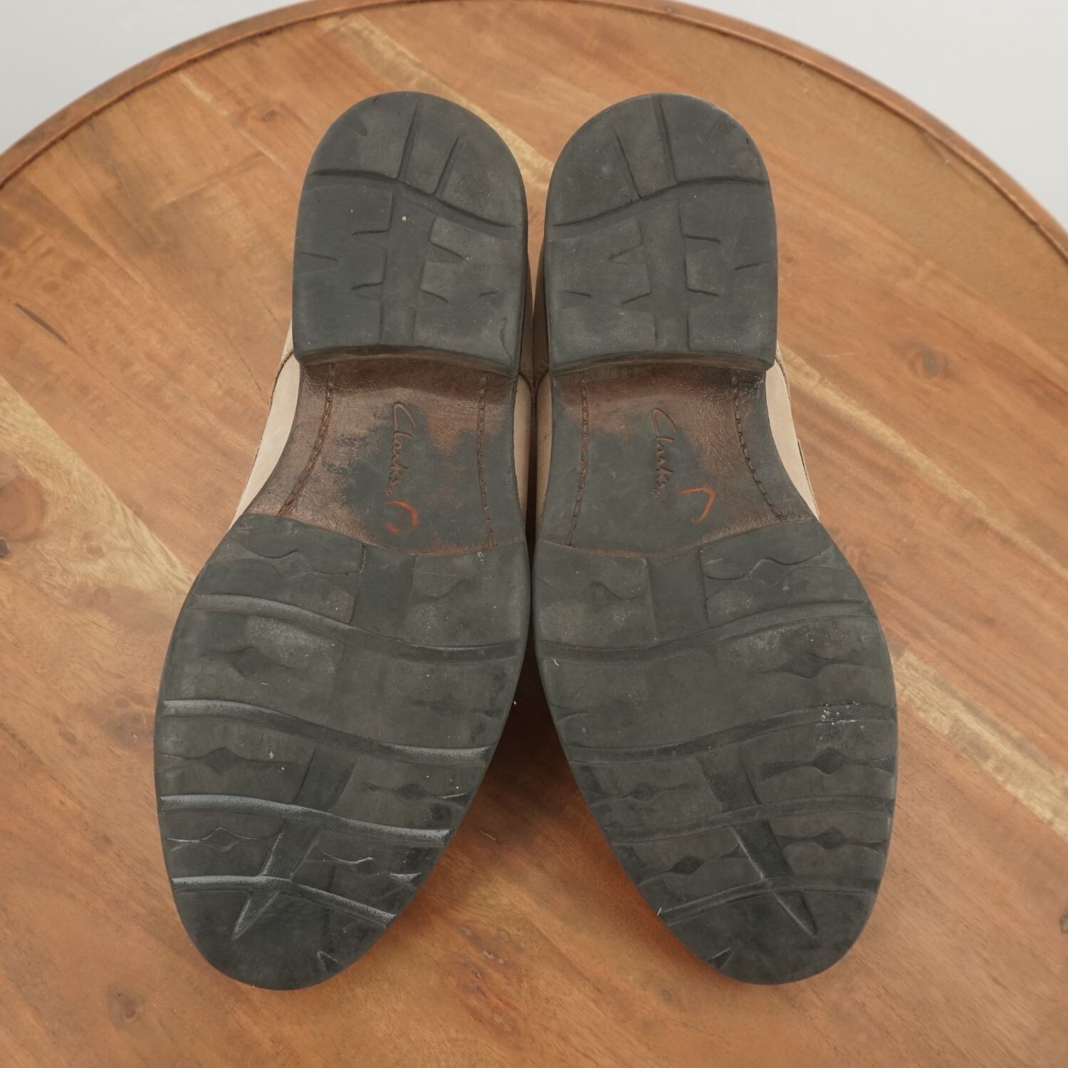 Clarks Mens Denton Oxfords Dress Shoes Cap Toe Beige Leather Burnished ...