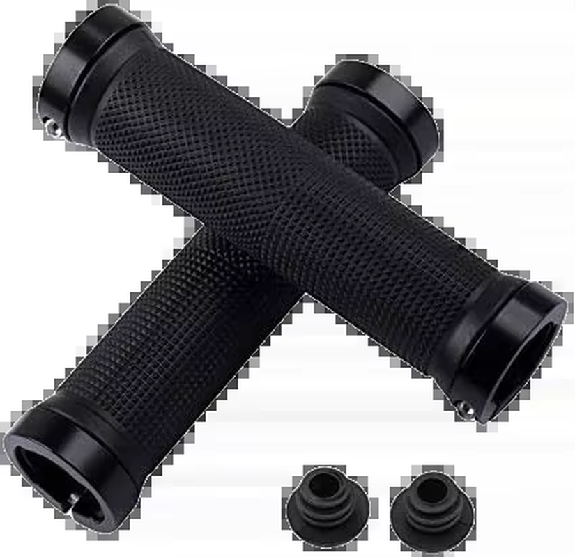 Bicycle Rubber Grips Alloy Lock Non-Slip Rubber Bicycle Handlebar Grips ...