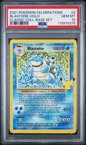 Pokemon Blastoise Holo Celebrations Classic Collection 2/102 PSA 10 Gem ...