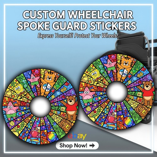 Colorful Cartoon Fun Wheel Decals Wheelchair Spoke Guard Stickers | eBay