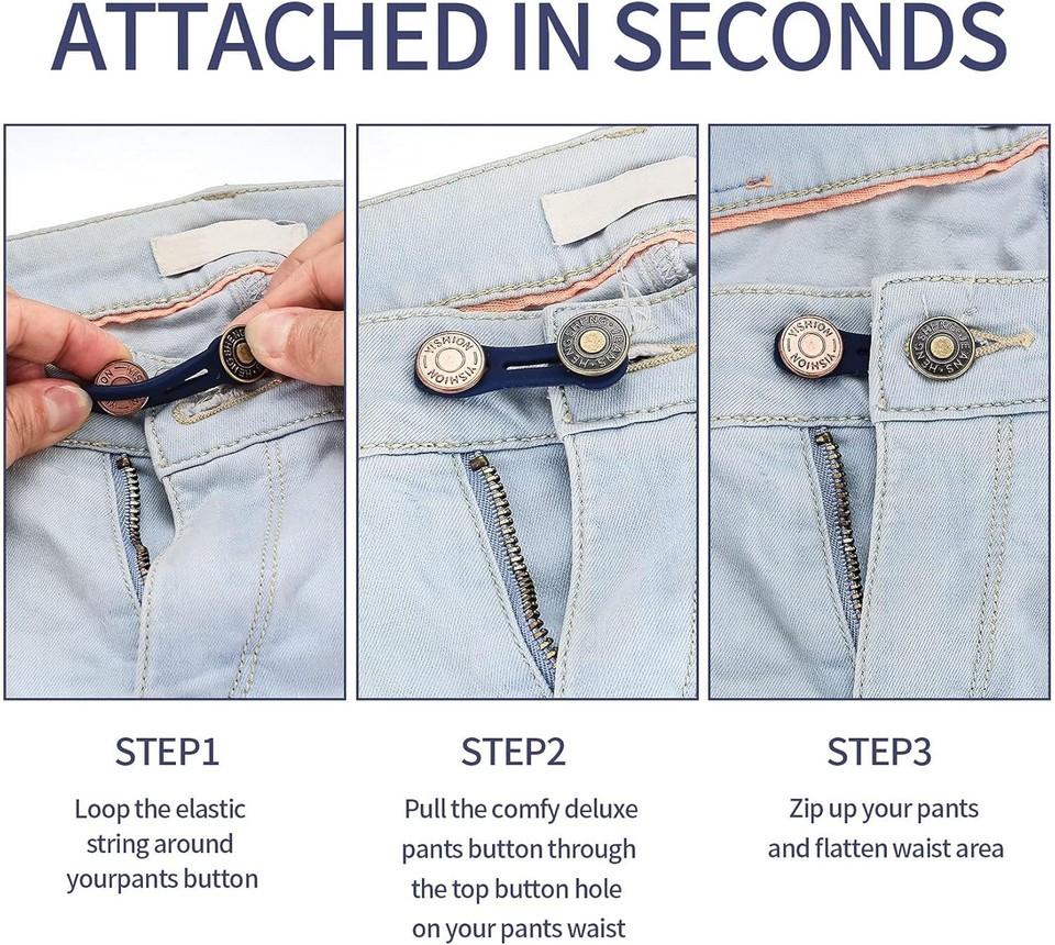 6 Pcs Jean Button Extenders – No Sew Waistband Stretchers for Pants ...