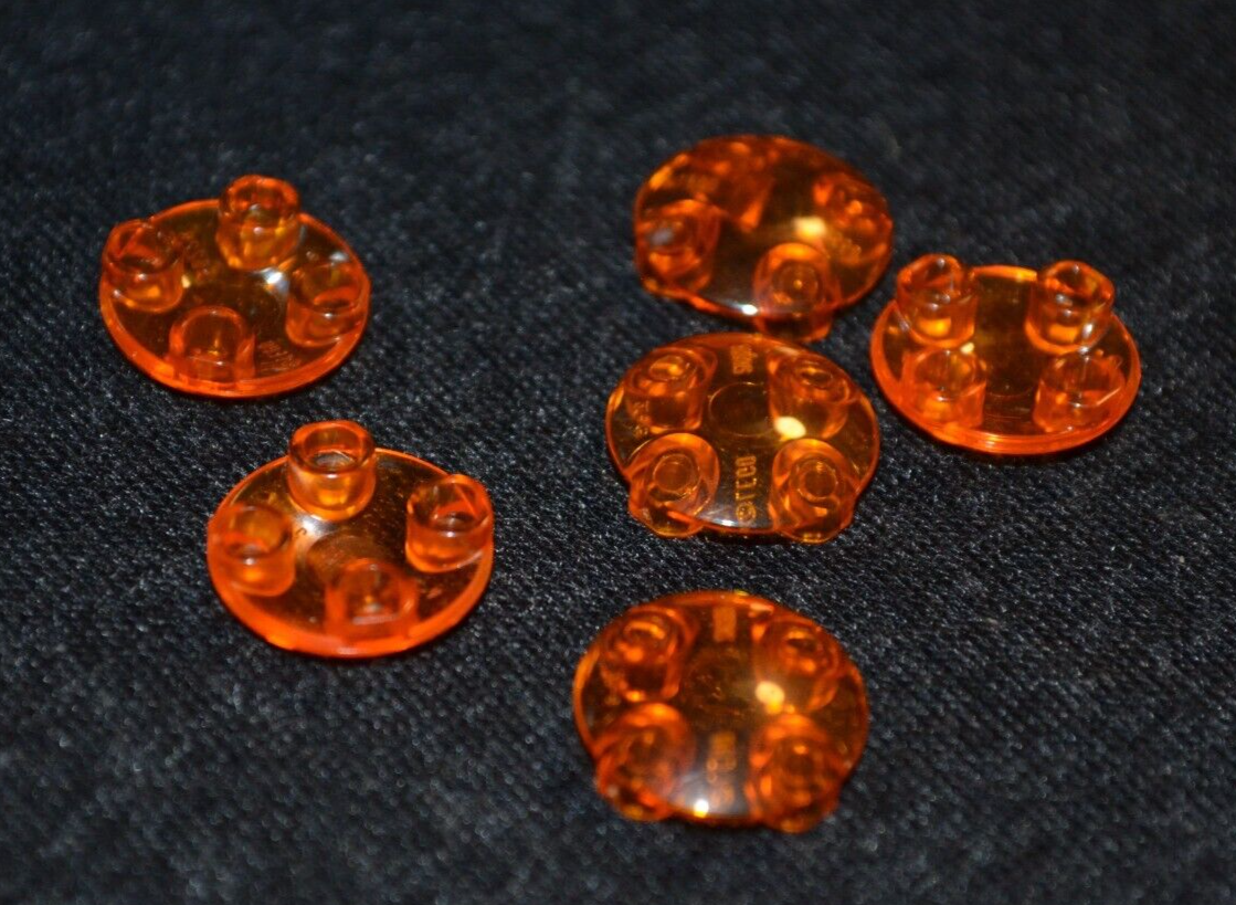 (6) 2x2 Orange Translucent Slider Inverted Dome Bricks ~ NEW Lego Parts ...