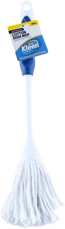 Xtra Kleen Dish Mop Cotton Head with TPR and Plastic Handle, 38 cm Size ...