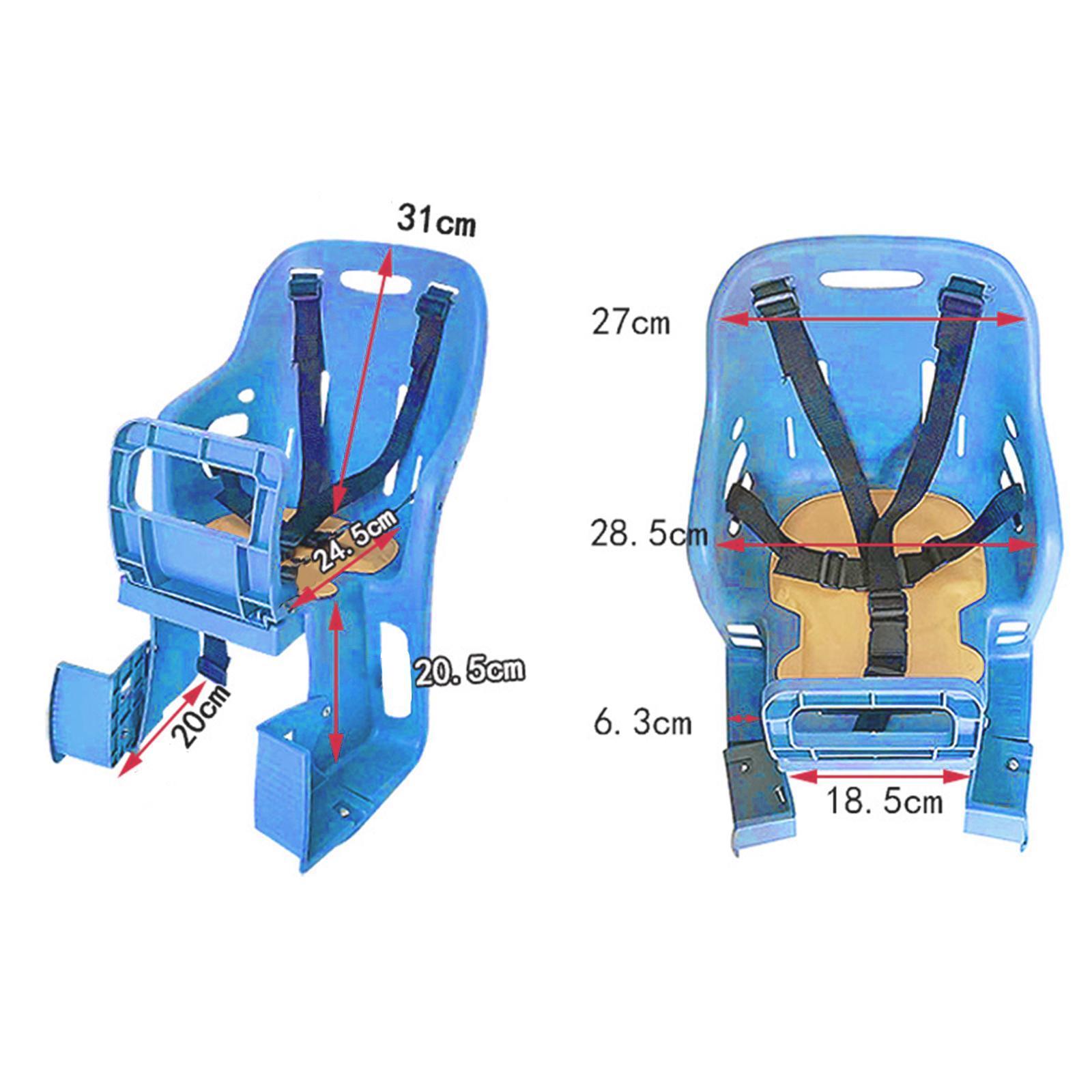 Kids Bike Seat with Backrest Portable Wide Rear Child Carrier for Adult ...