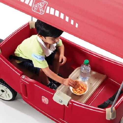 Step 2 Best Wagon With Canopy Toy Kids Car 2 Seat All Around Red Wagons ...