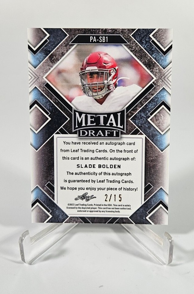 Slade Bolden 2022 Leaf Metal Draft Pink Wave REFRACTOR RC AUTO ...