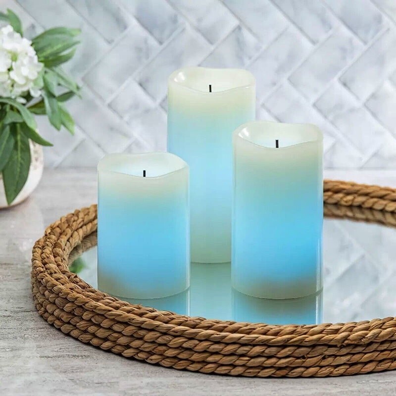 Gerson Glow Wick Colour Changing LED Wax Candles 6 Pieces with Remote ...