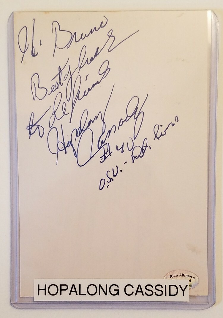 Hopalong Cassidy Football Star Signed Autographed 4" X 6" Index Card | eBay