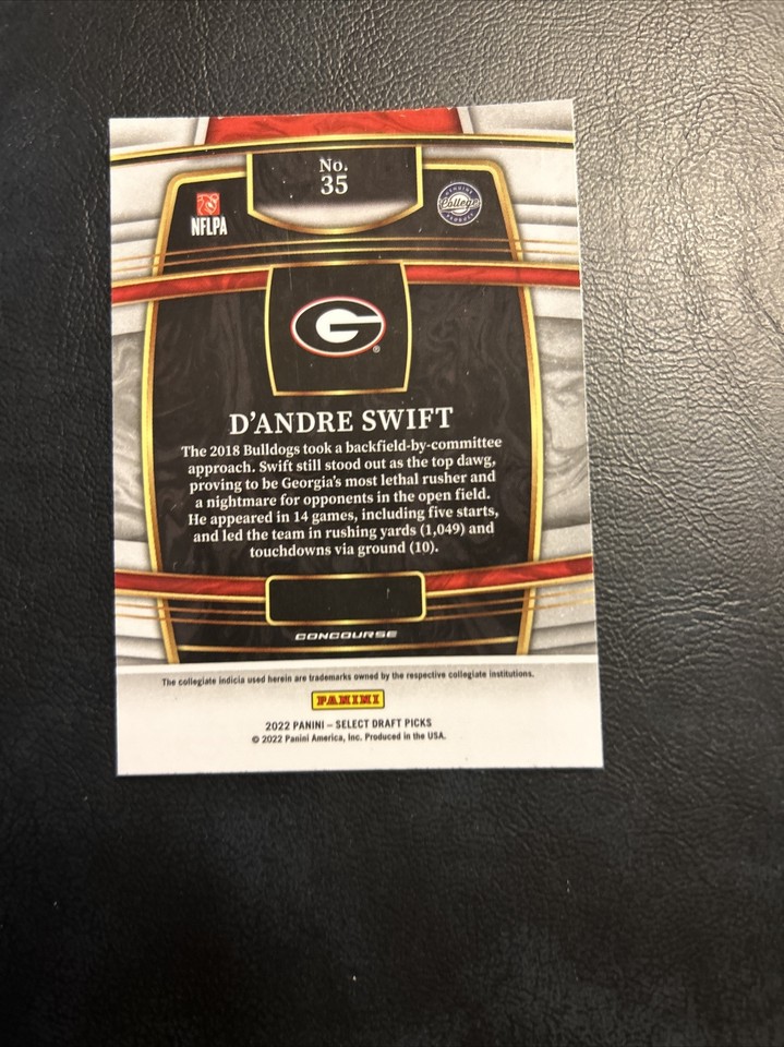 C41b Panini Select 2022 #35 D’andre Swift, Georgia Draft Pick | eBay