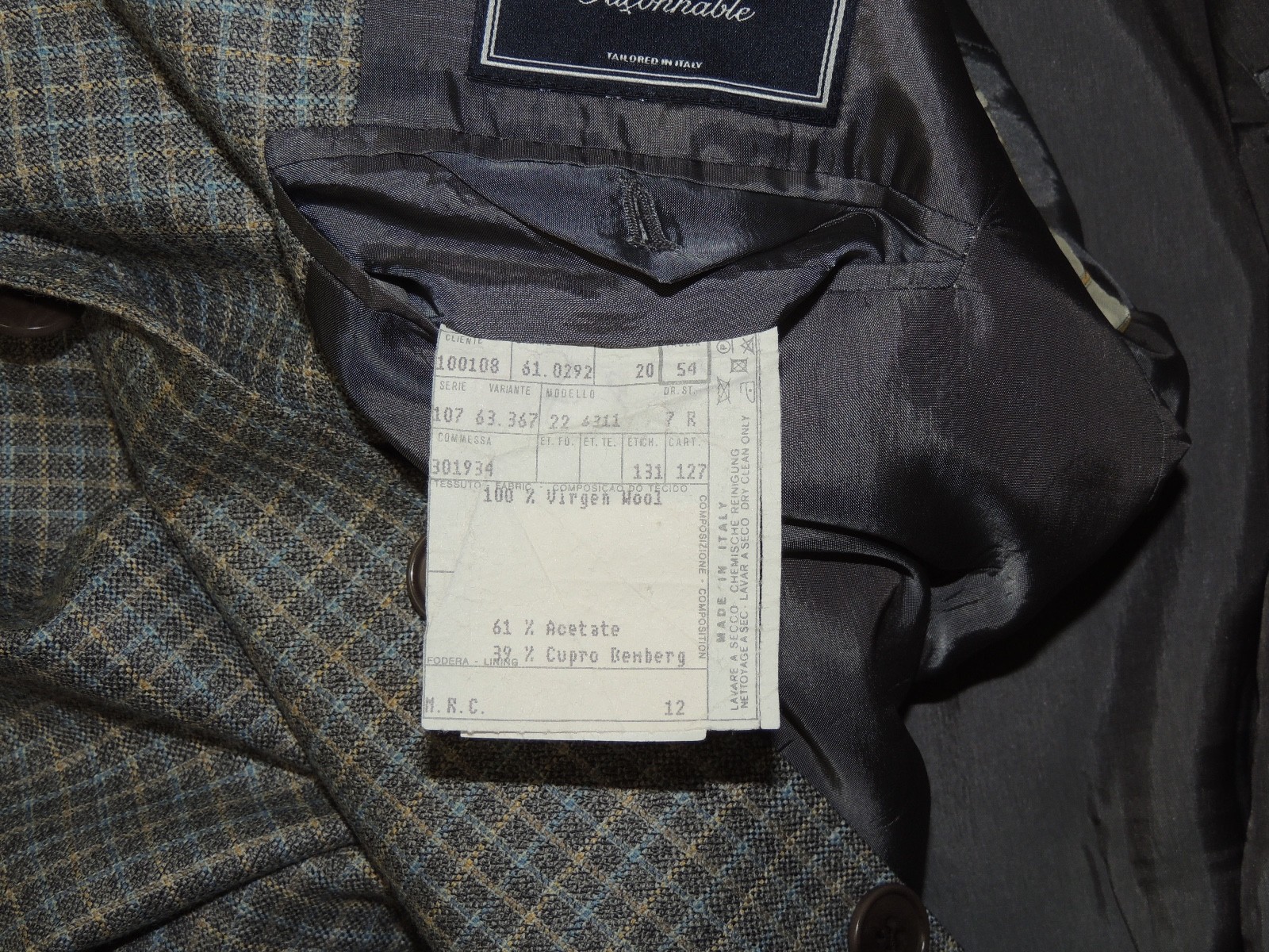 Faconnable made in Italy men's Gray, Blue & Beige check sports jacket ...