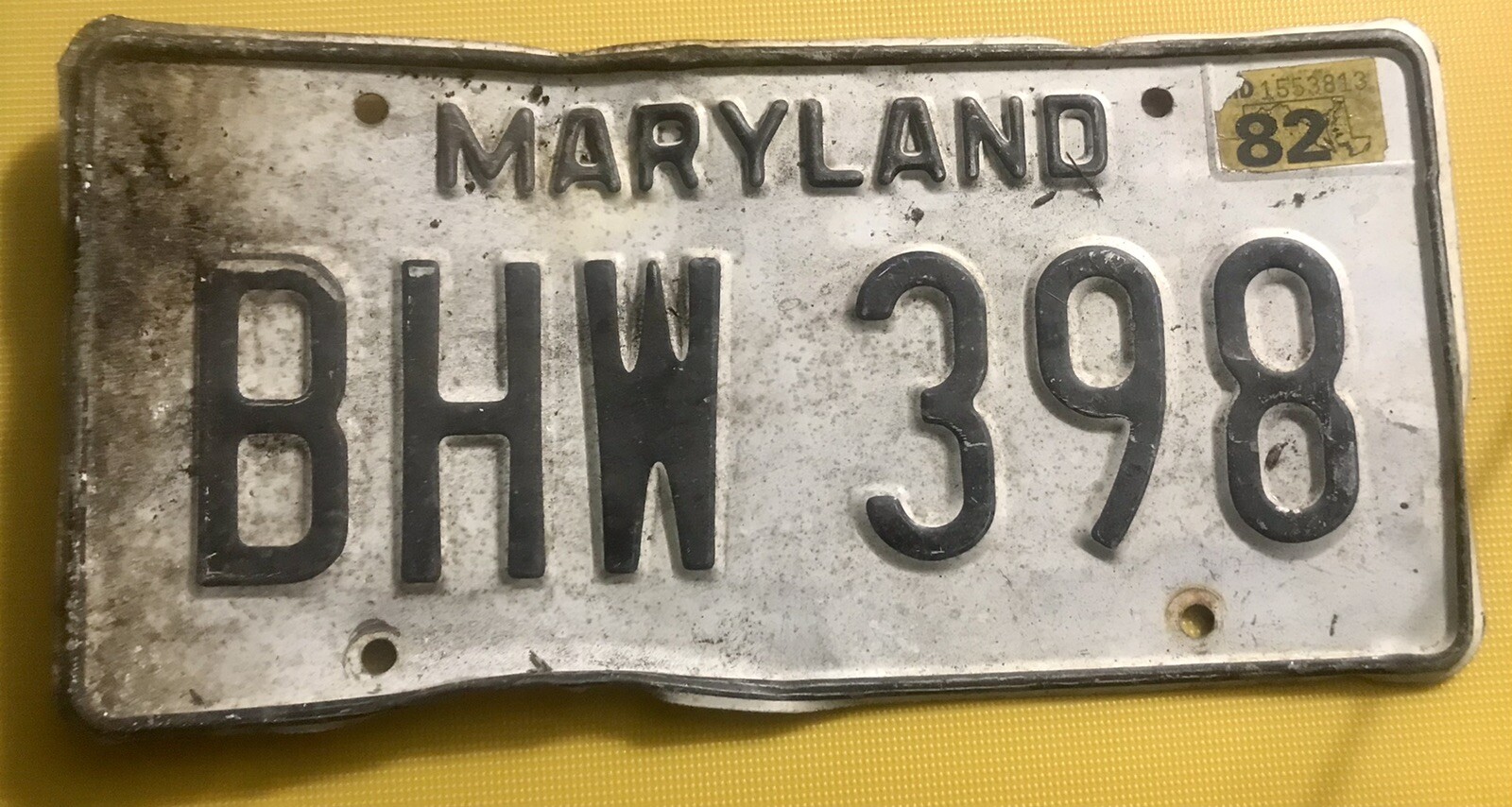 Vintage Maryland State License Plate Car HEAVY Auto Tag White/Black | eBay