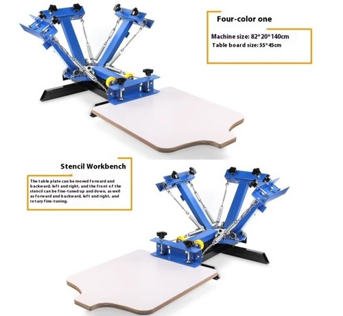 Screen Printing Machine Flatbed 4 Colours 1 Position Screen Printing ...